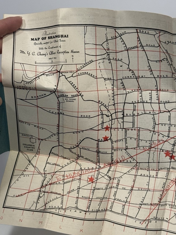 RARE Small WWII 1945 Map of Shanghai China For Allied Forces Foldout ...