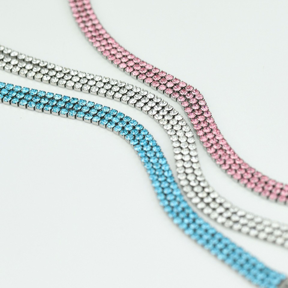 Women's Bracelet MYA BOCCADAMO Tennis Multi-Thread Blue Crystals SV ...