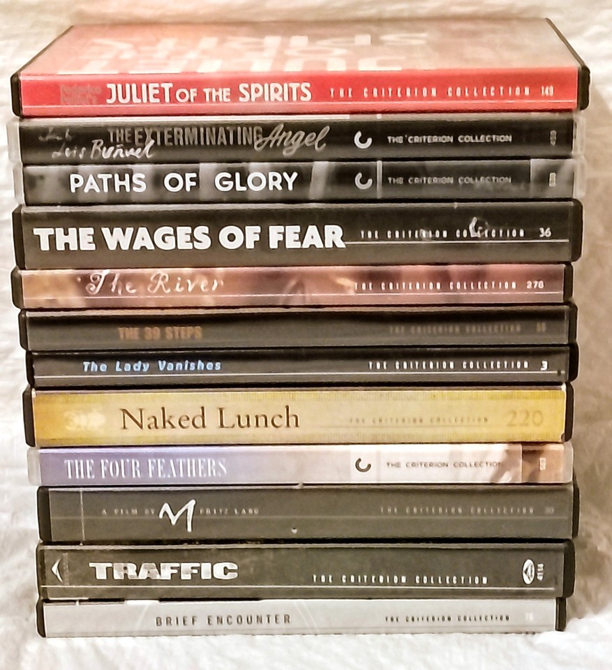 Lot Of 12 Criterion Collection DVD's Hitchcock Fellini Kubrick Renoir ...