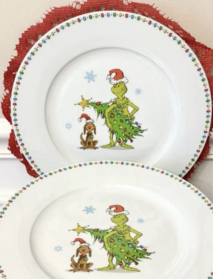 Grinch Dinnerware Set Zrike Brand Merry Grinchmas 12-Piece, Christmas ...