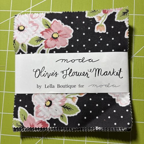 Olives Flower Market By Lella Boutique, OOP, HTF, Charm Pack by Moda 42 ...