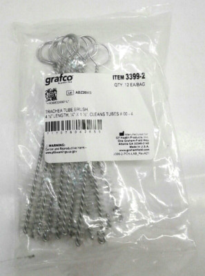 Grafco 3399-2 Trachea Tube Brush 1/4" x 1-1/2" x 4-1/2" Long F/# 00-4 ...