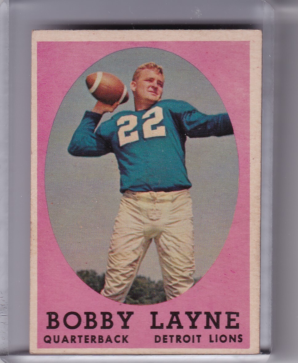 1958 TOPPS #2 BOBBY LAYNE DETROIT LIONS HOF 3123 | eBay