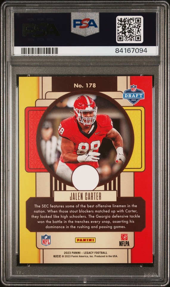 2023 Panini Legacy 178 Jalen Carter Rookie Card - PSA 8 RC | eBay