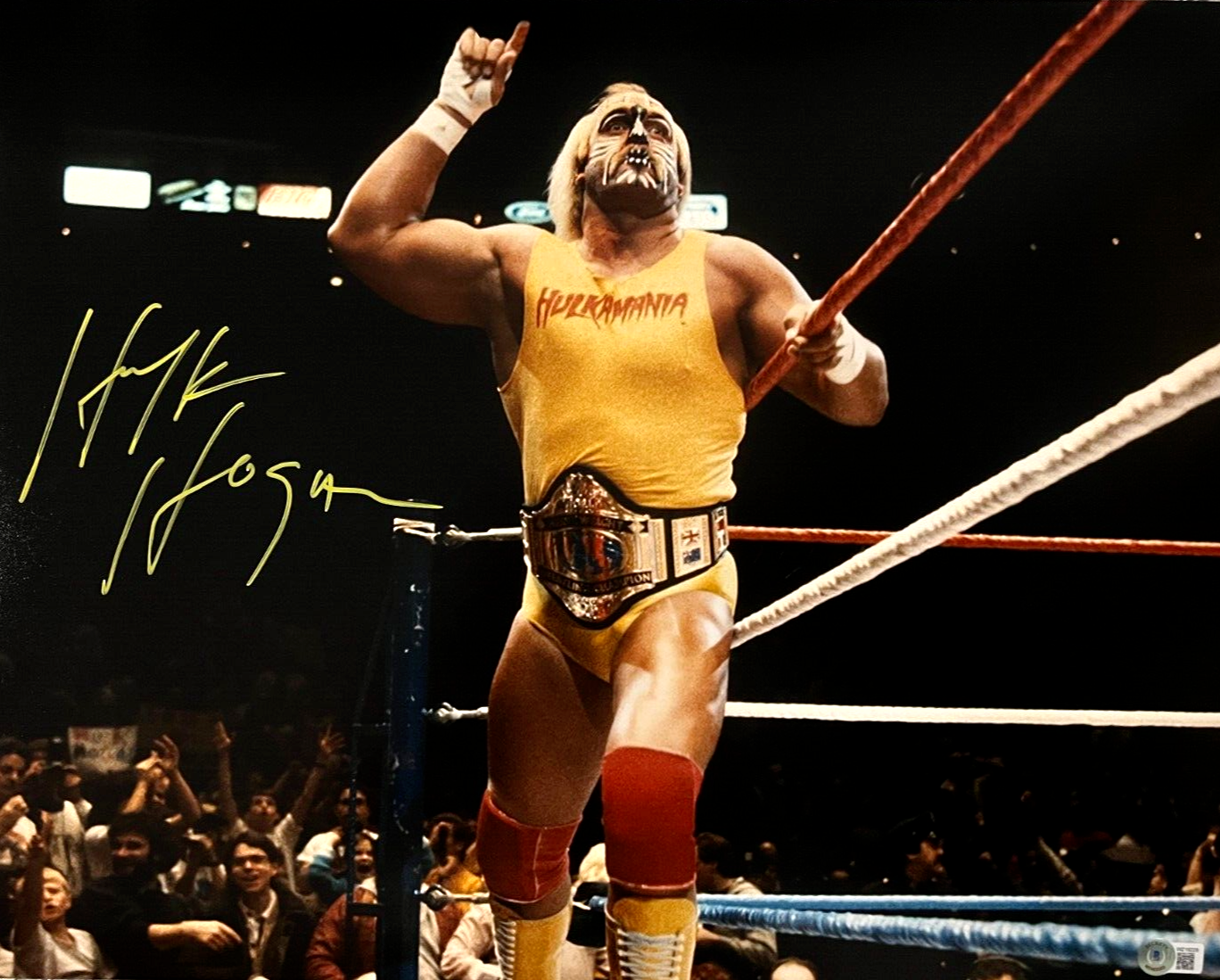 Hulk Hogan Signed 16x20 Photo Face Paint WWE WCW WWF BAS Beckett ...