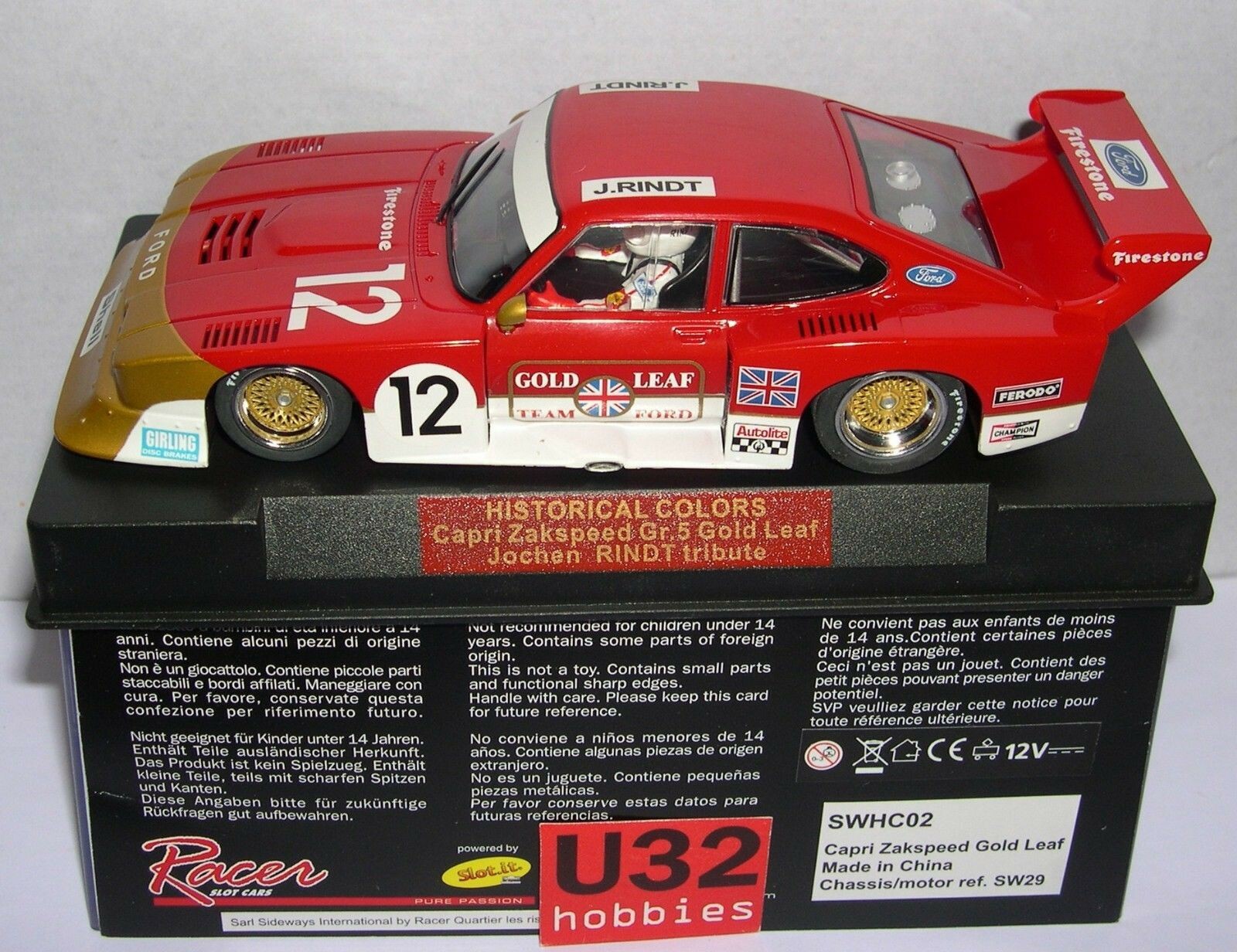 Racer Sideways SWHC02 Ford Capri Zakspeed #12 Gold Leaf Jochen Rindt ...