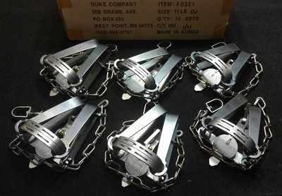 6 Duke #11 Long Spring Double Jaw trap 0321 Trapping Mink Coon Muskrat ...