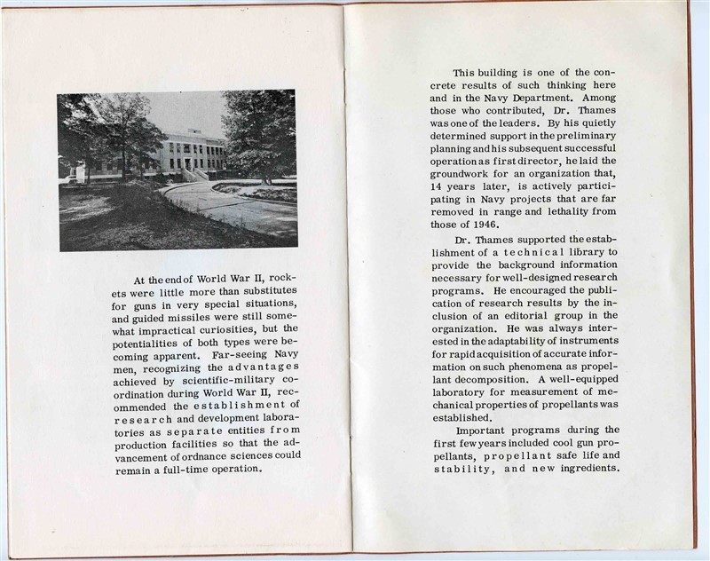 Dedication Booklet Francis Cecil Thames Laboratories US Naval ...