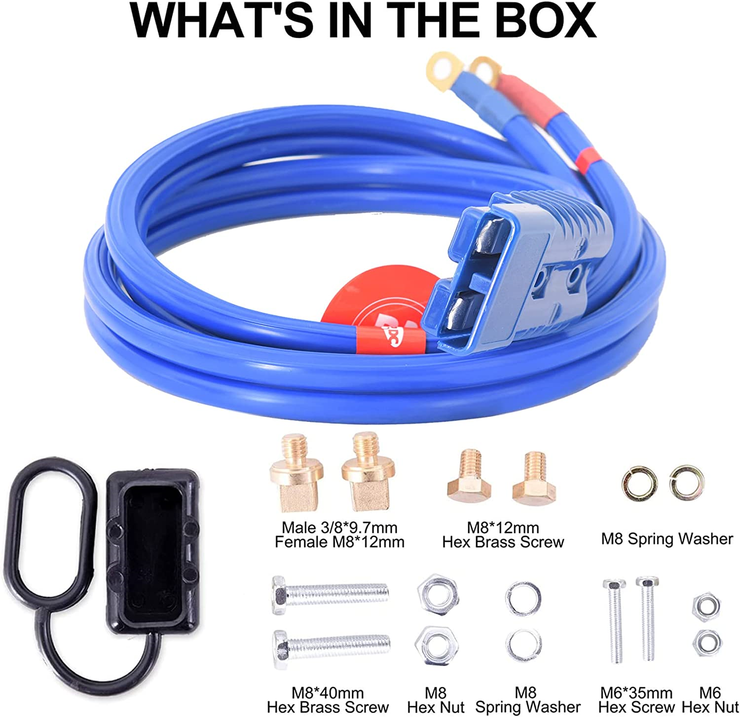 TOPDC Quick Connect Power Cable for Jumper Cables 1 Gauge 5 Feet -40 ...