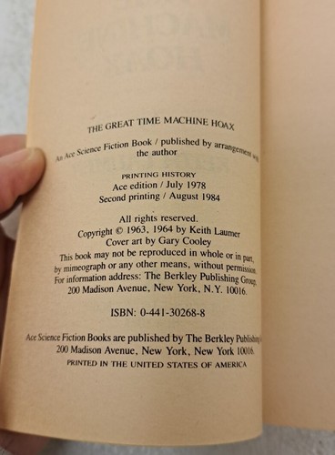Vintage 1978 Edition 1984 Printing The Great Time Machine Hoax K ...