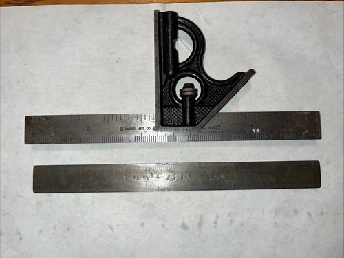 Vintage Bates Mfg Co. USA 9” Combination Square, Level, And Extra Rule ...