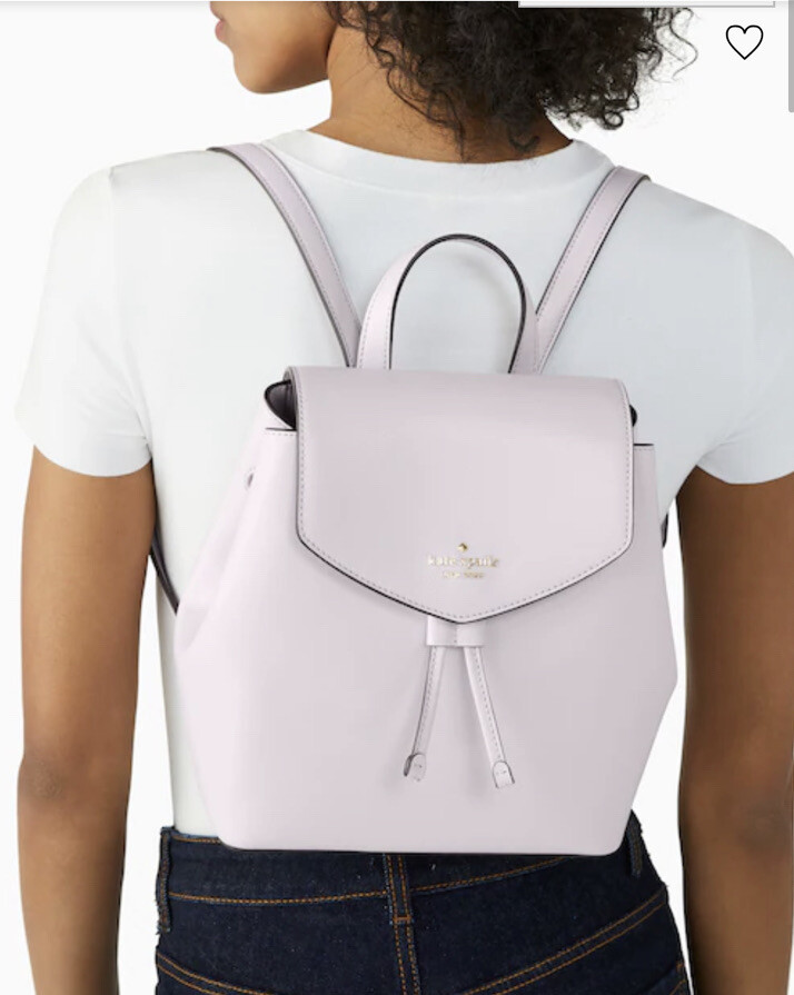 New Kate spade Lizzie Medium Flap Backpack Light purple Lilac Moonlight ...