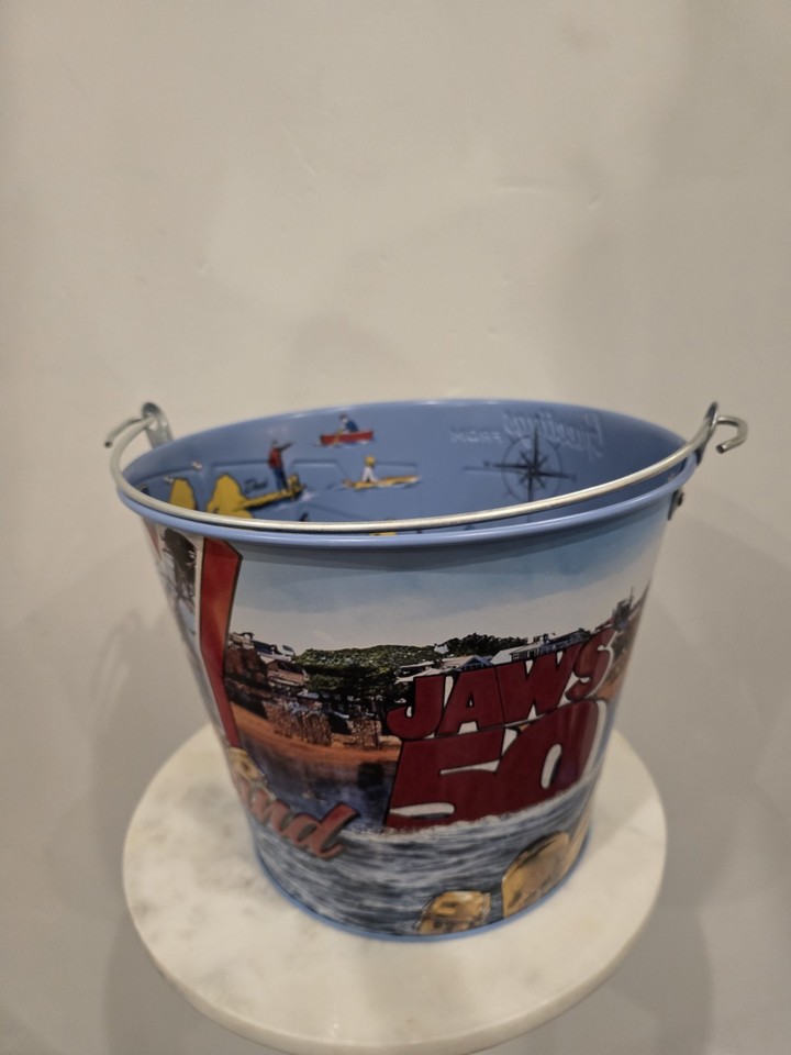 Jaws 50th Anniversary Popcorn Bucket Tin 2025 Brand New! 170 oz/ 5L In ...