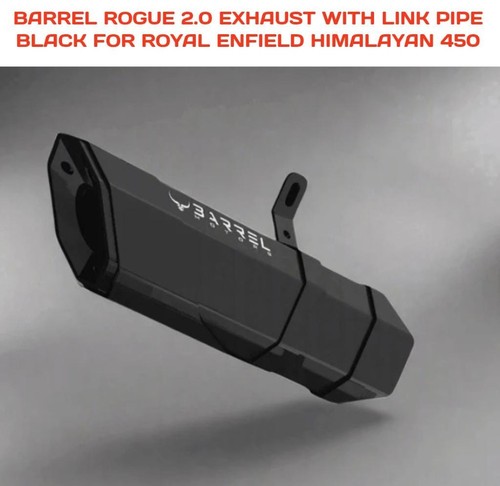 BARREL ROGUE 2.0 EXHAUST WITH LINK PIPE BLACK FOR ROYAL ENFIELD ...