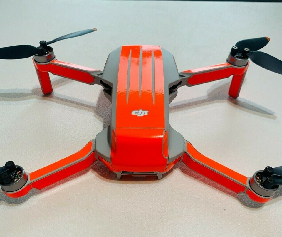 Drone wrap, skin for DJI Mini 2. Fluorescent Orange. Accent skin ...