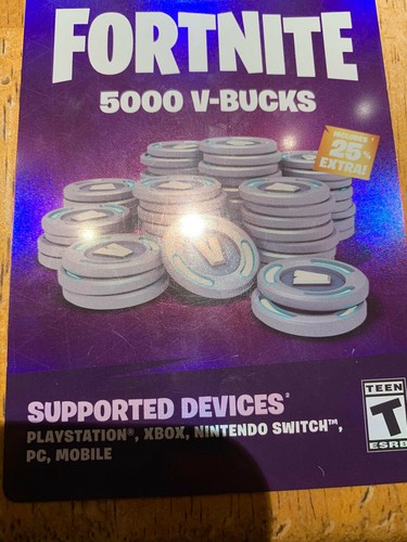 Fortnite 5,000 V-Bucks Gift Card [Physical Card], 08/02/2022