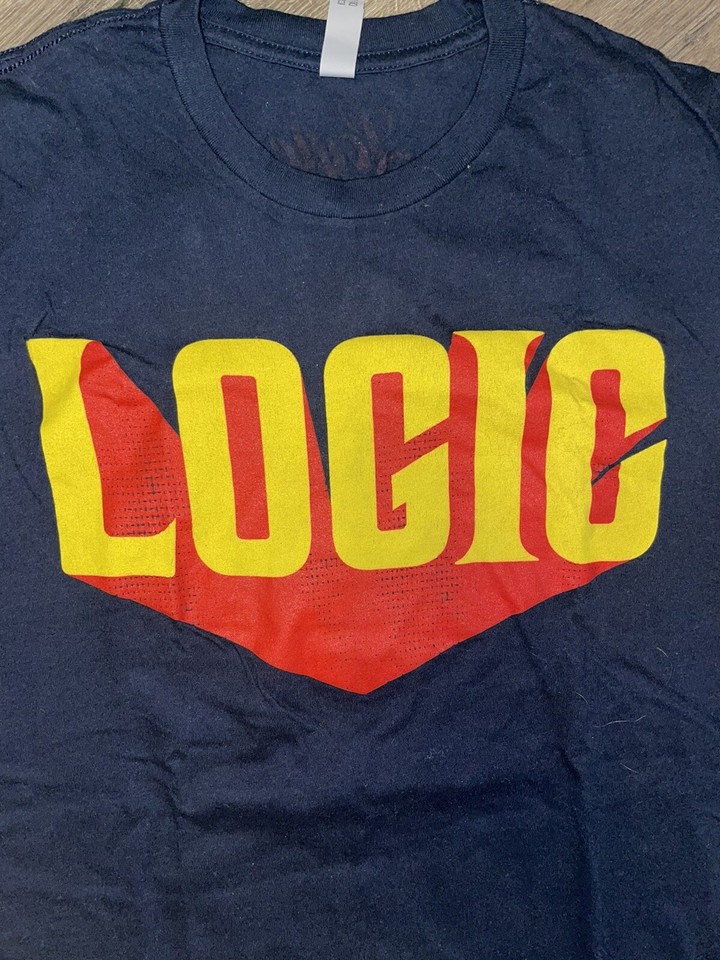 Logic Short Sleeve Black T Shirt Logo Yellow Mens Size Small | eBay
