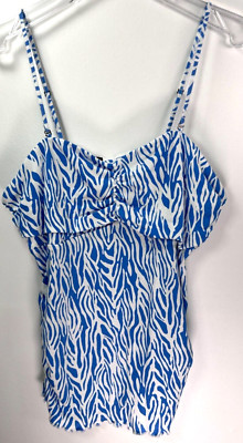 New DVF Target XS Women's Sea Twig Blue Tube Top Diane Von Furstenberg ...