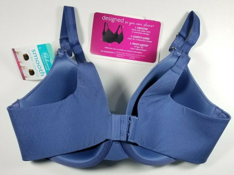 Vanity Fair Radiant #3475312 Smooth Full Coverage Bra Blue 36D 36DD 38B ...