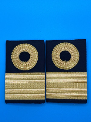 Pair: Royal Navy Commodore Cdre Rank Slides - Gold Wire 1* | eBay UK