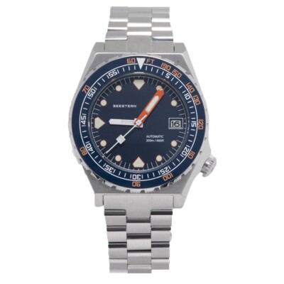 Seestern 600T Automatik Edelstahl Blau Keramik Datum Diver Herren Uhr ...
