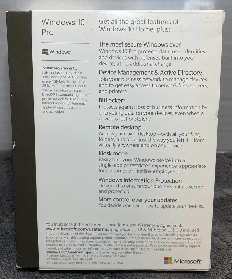 Windows 10 Pro 32 / 64 BIT English USB Flash Drive + KeyCode Card PC OS ...