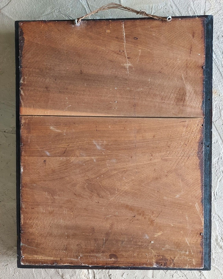 Rare 1881 Victorian Mourning SHADOW BOX Wool / Painting German Art ...