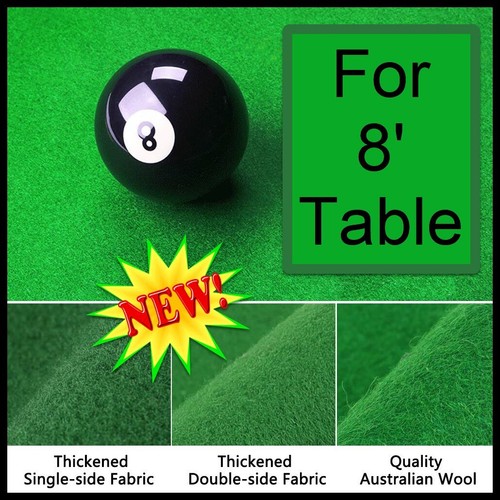 Billiard Cloth Pool Table Green Felt w/ 6 Cloth Strips for 8 Foot Table ...