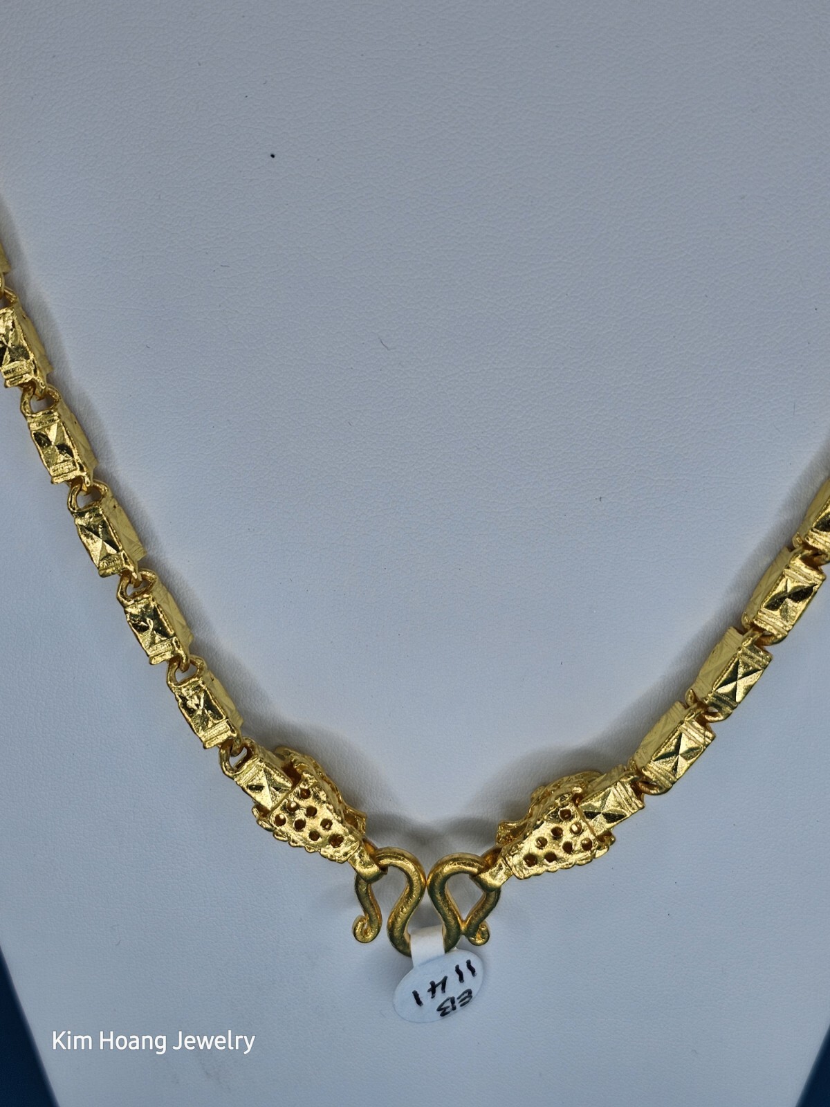 9999 Solid 24k Gold Dragon Head Box Link 28" 125 Grams Handmade Chain ...