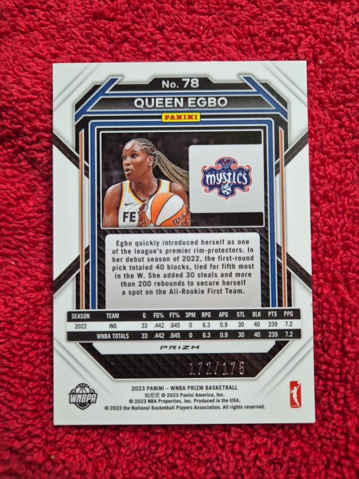 2023 Panini Prizm WNBA Blue Prizm SP /175 #78 Queen Egbo | eBay