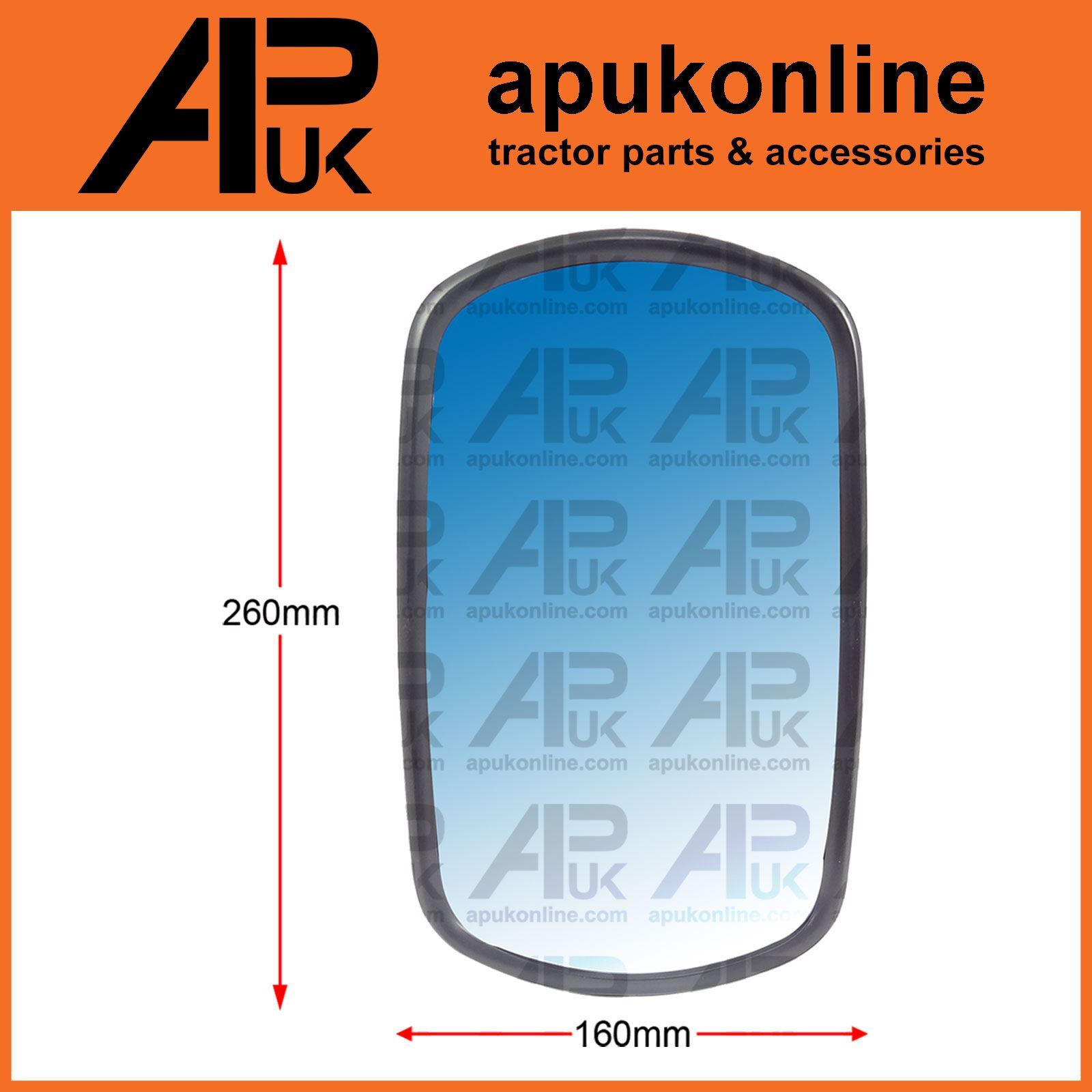 Universal 10" x 6" Flat Exterior Mirror Head for JCB Telehandler ...