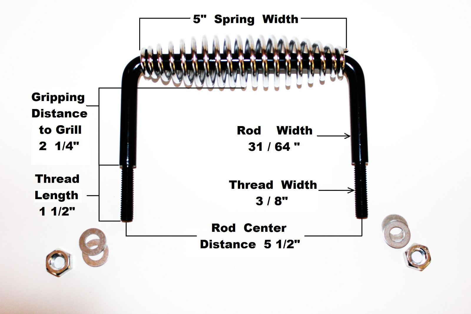SPRING HANDLE WITH MOUNTING BRACKET 5" BBQ GRILL WOOD FURNACE STOVE ...