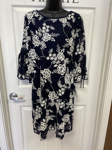 NWT Studio One New York Navy/Ivory Dress 10 | eBay
