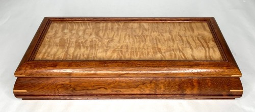 Curly Maple & Cherry Wood Hall Keys Remote Jewelry Keepsake Box Hinged ...