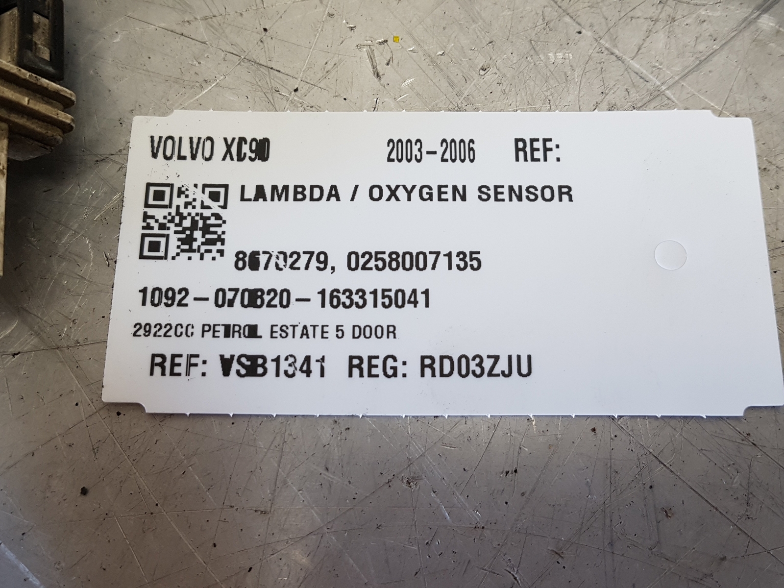 VOLVO XC90 2003-2006 2.9 T6 avant Lambda / Oxygène Capteur 8670279 ...