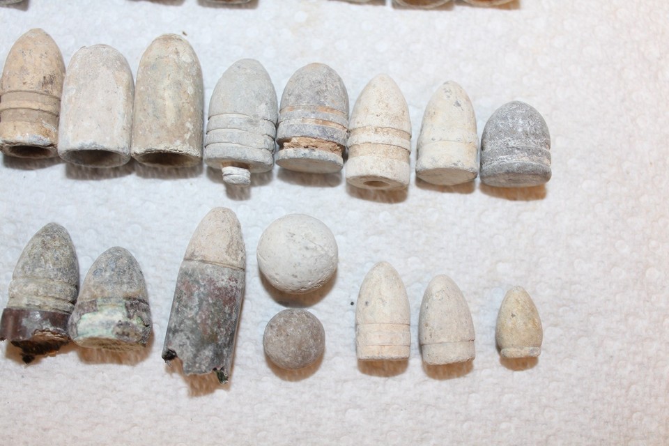 COLLECTION OF 26 DIFFERENT UNION & CONFEDERATE CIVIL WAR BULLETS DUG IN ...
