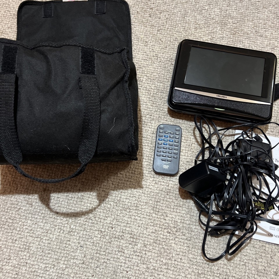 Bush BDVD 79701M 7 inch dual screen mobile dvd player good working ...