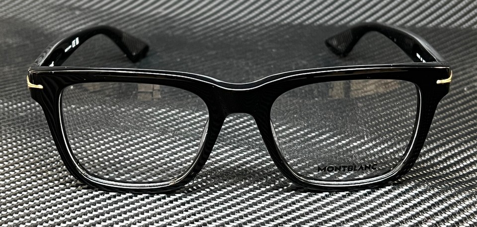 MONT BLANC MB0266O 001 Black Men's Medium 52 mm Eyeglasses | eBay