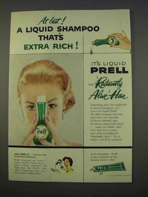 1955 Prell Shampoo Ad - Liquid That's Extra Rich | eBay