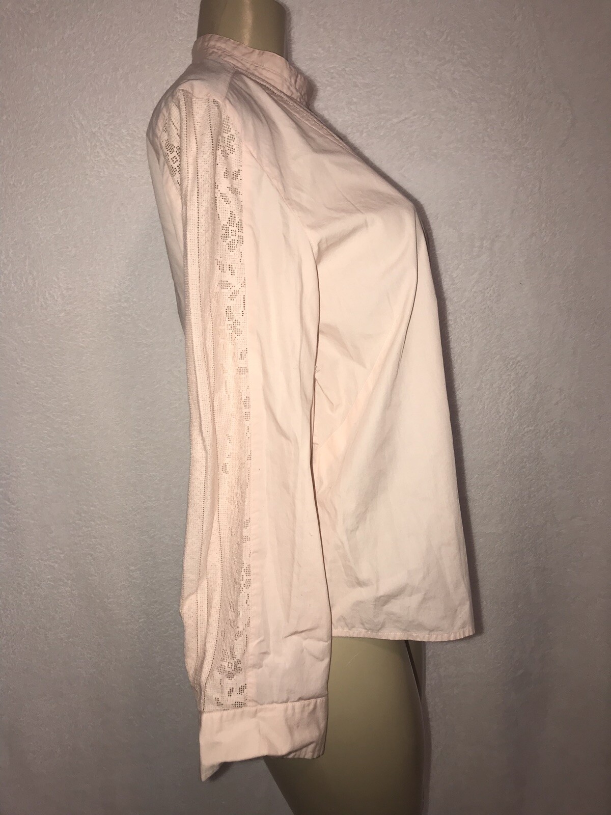 J. JILL Peach Mandarin Style Collar Button Up Shirt T… - Gem