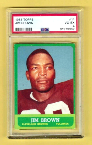 1963 Newly Graded Topps 1963 Jim Brown PSA 4 VG-EX # 14 Cleveland ...