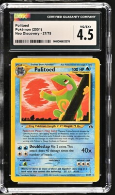 Pokémon Card - POLITOED - Neo Discovery - #27/75 Rare - 1995-2001 | eBay