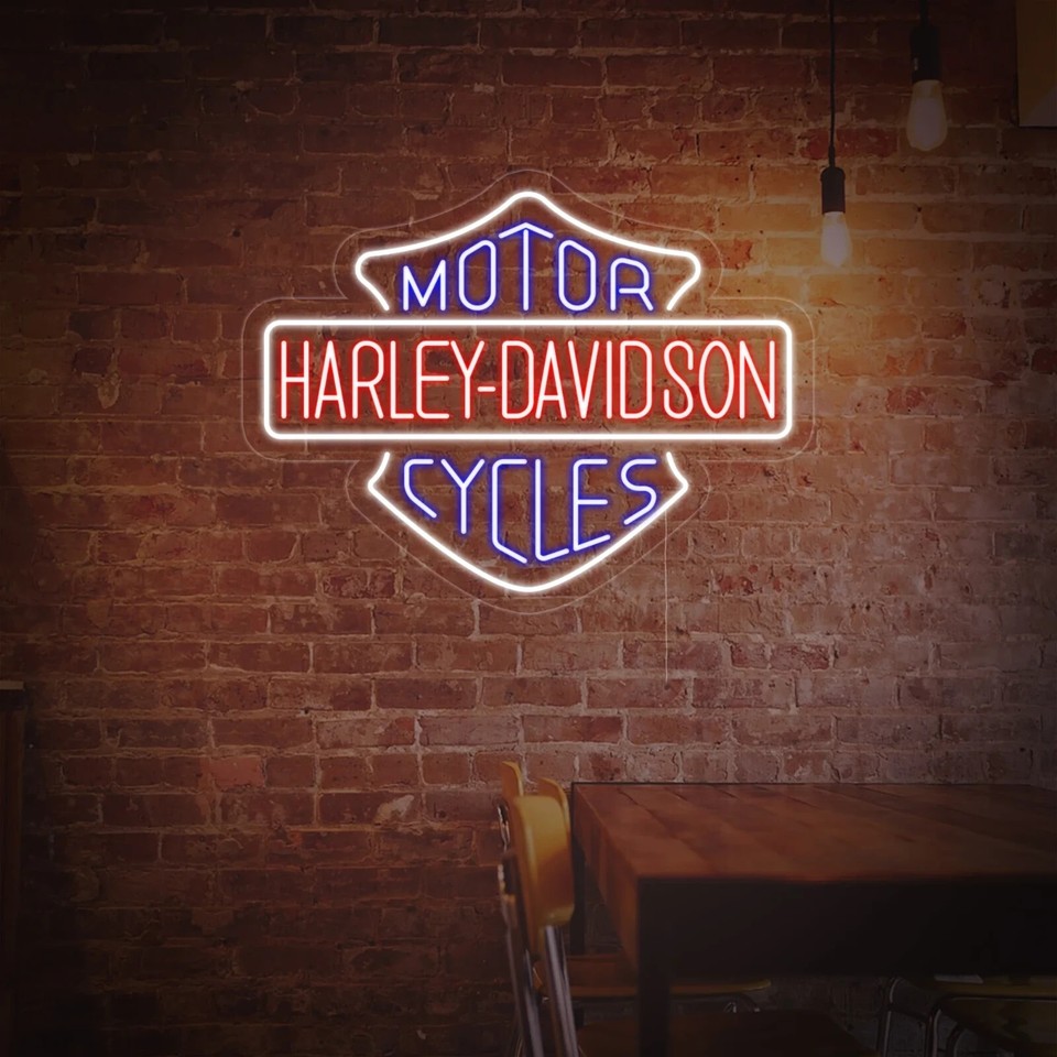 Motor Harley Davidson Cycles Neon Sign, Motorcycles Neon Sign, LED Neon ...