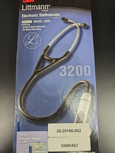 3M Littmann 3200 Electronic Stethoscope - Black Bluetooth Model 3200 ...