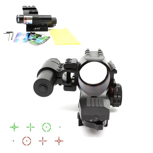 Holographic Red / Green 4 Reticles Reflex Dot Scope + Laser Scope Combo ...
