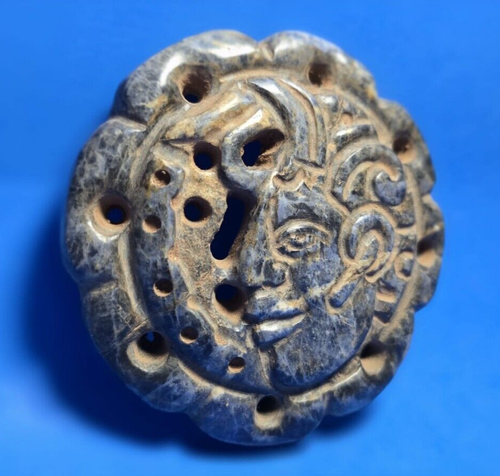 PRE-COLUMBIAN MAYAN STONE DISC PENDANT | eBay