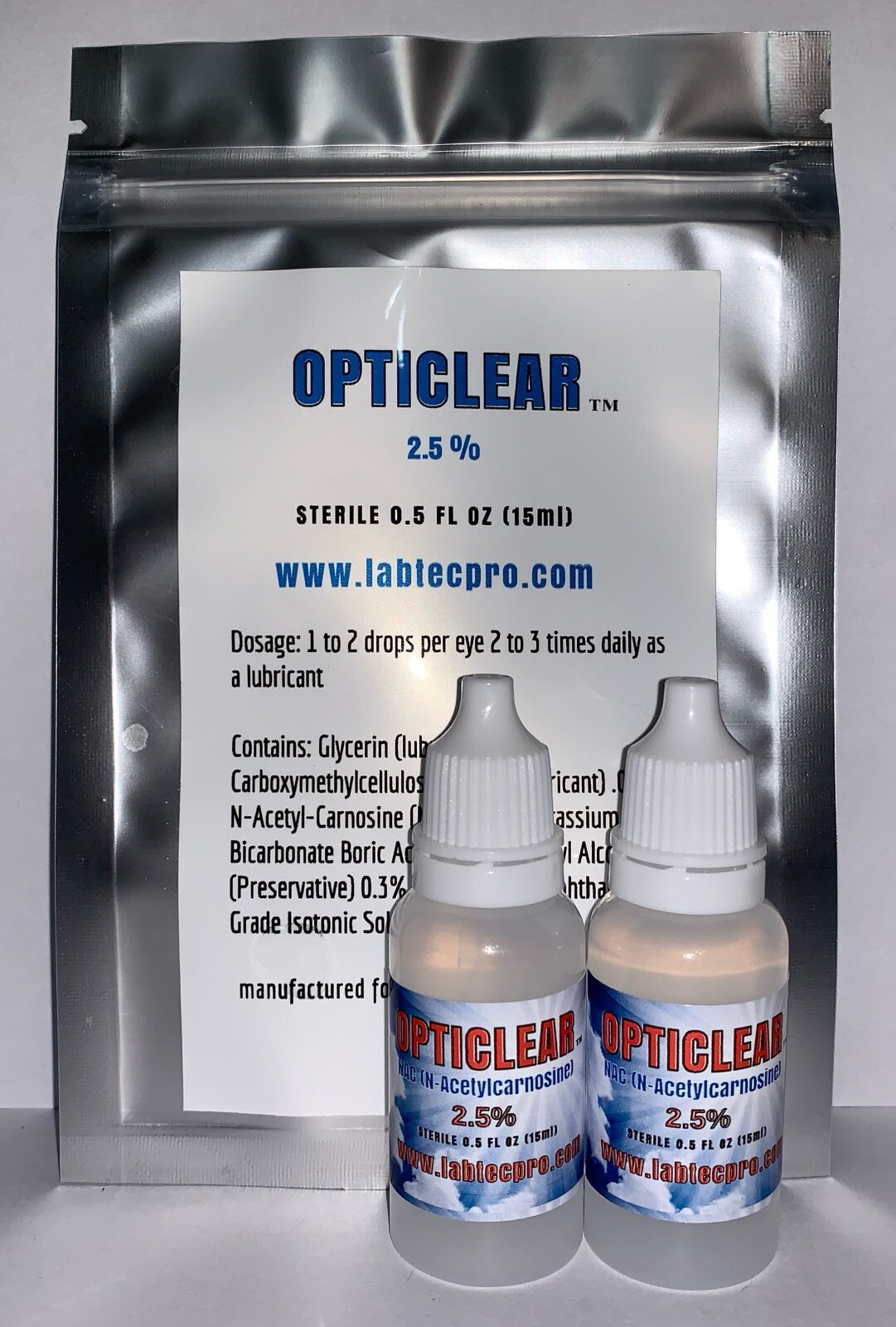 Cataract Eye Drops with 2.5% NAC (N-Acetylcarnosine) 15ml Vial 2 pack ...