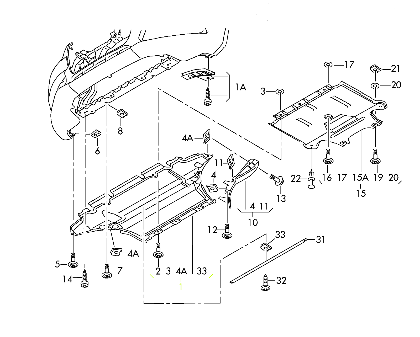 Audi A5 08 - 12 OEM Engine Splash Shield Guard 8F0863821A 8F0863821B ...