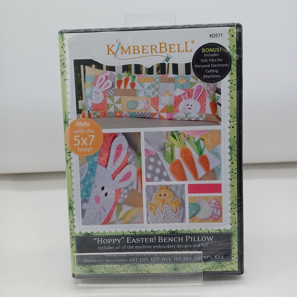 Kimberbell Hoppy Easter Bench Pillow Embroidery CD KD571 | eBay
