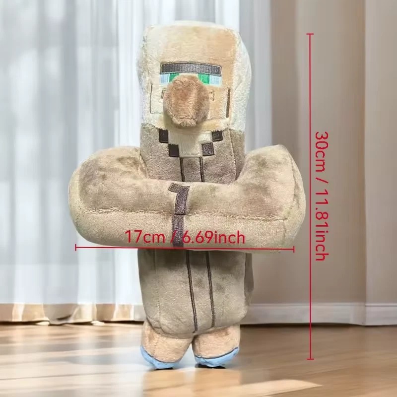 12x6" Minecraft Villager Plush Toy Soft Stuffed Doll Game Character ...